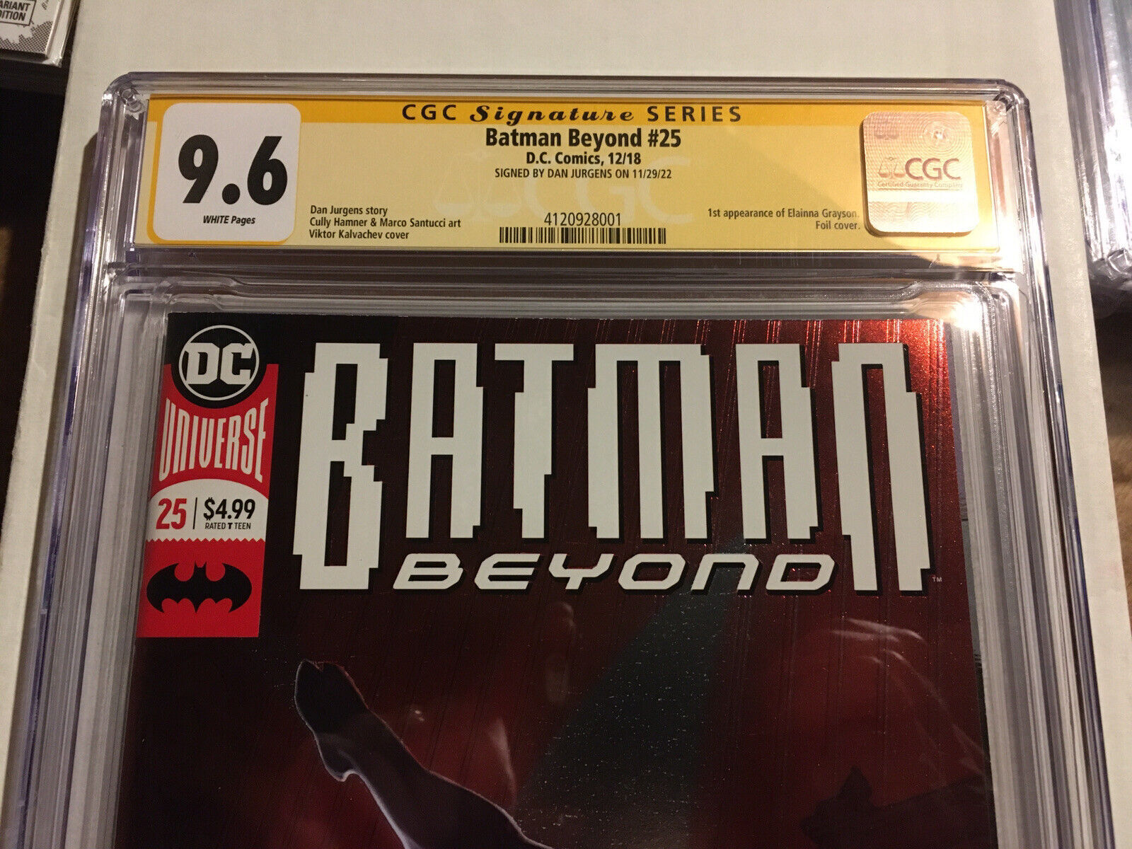 1ST ELAINA GRAYSON Batman Beyond #25 SIGNED Dan Jurgens CGC 9.6 NM+ ...
