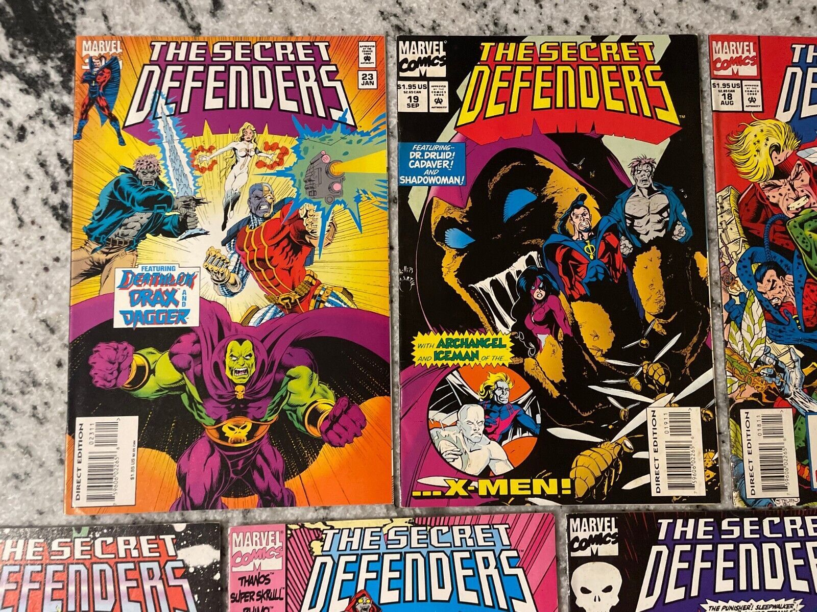 7 Secret Defenders Marvel Comic Books # 3 4 13 14 18 19 23 Thor Spider ...