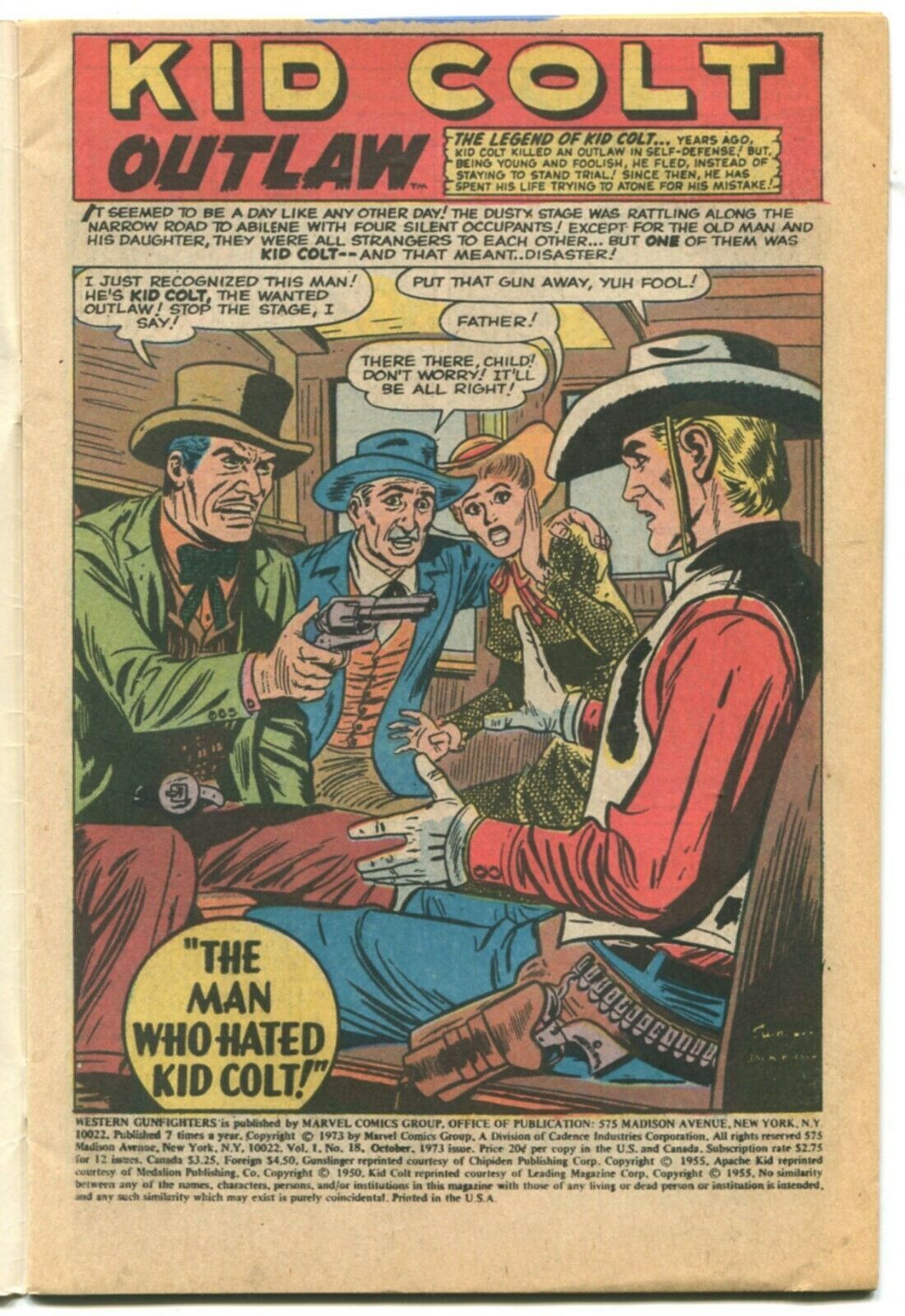 Western Gunfighters 18 FN+ 6.5 Marvel 1973 Bronze Age Lee Kane Romita ...