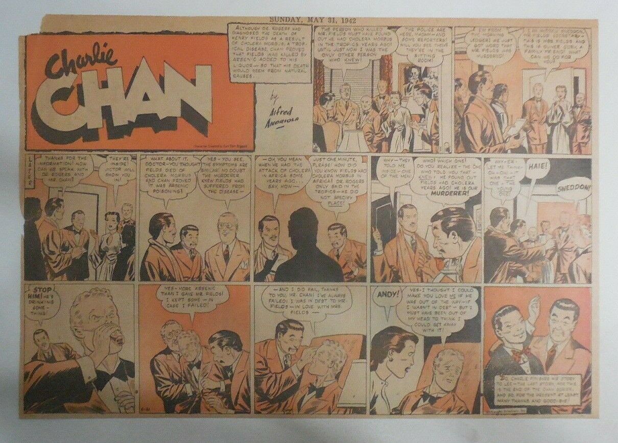 Charlie Chan by Alfred Andriola from 5/31/1942 Half Page Size! 11 x 15 ...