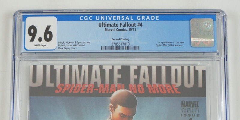Ultimate Fallout #4 CGC 9.6 1st appearance Spider-Man (Miles Morales ...