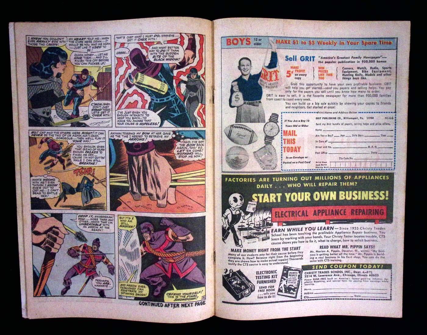 AVENGERS #30 July 1966 Swordsman Black Widow Power-Man Captain America ...