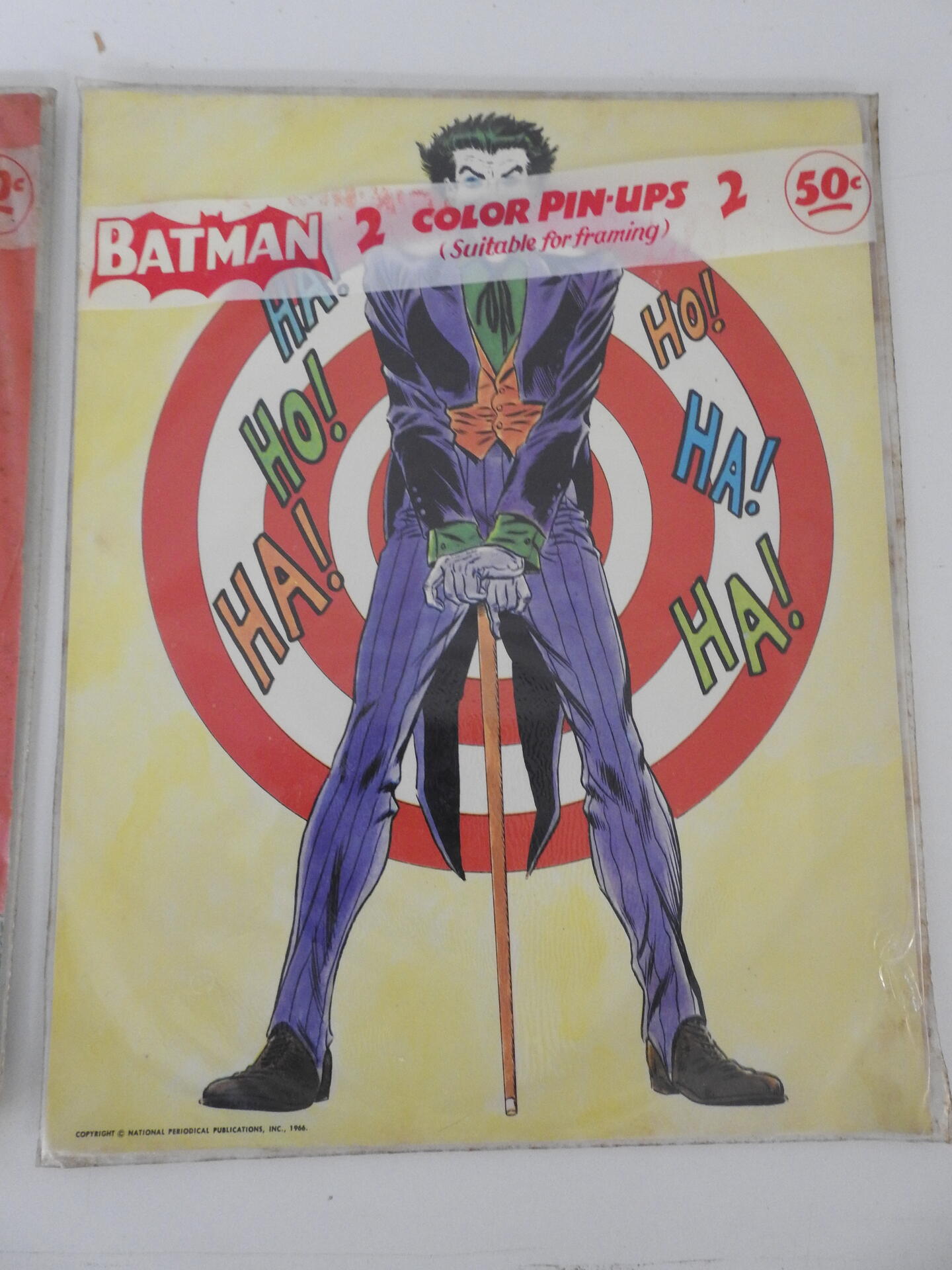 Rare Find! (3) 2-pks 1966 Sealed Oversized Pin-Ups W/ Batman, Joker+ ...