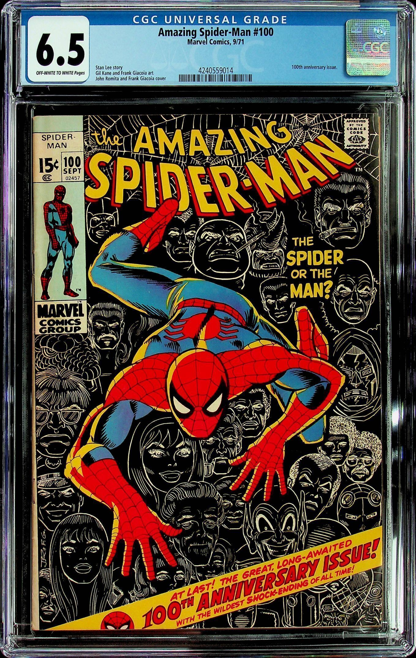 The Amazing Spider-Man #100 (1971) - CGC 6.5 - Cert#4240559014 | Comic ...