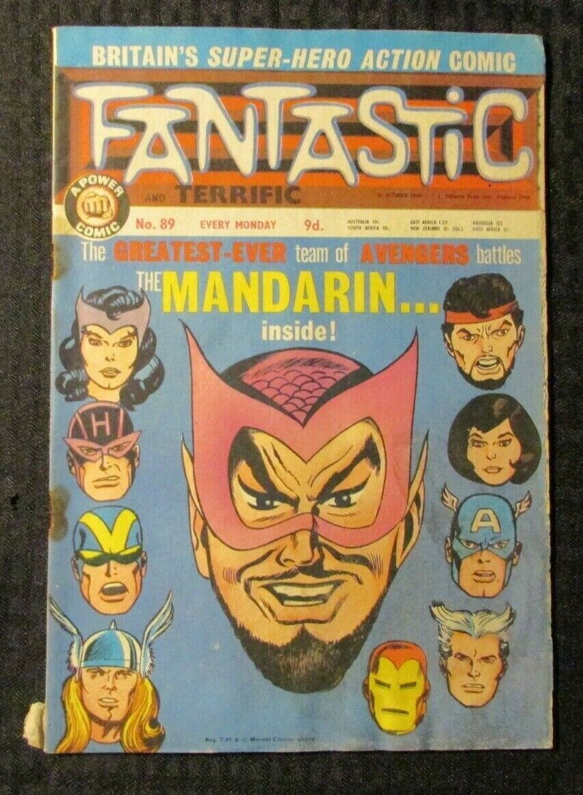 1968 FANTASTIC & TERRIFIC Power UK Comic #89 GD- 1.8 Avengers vs ...