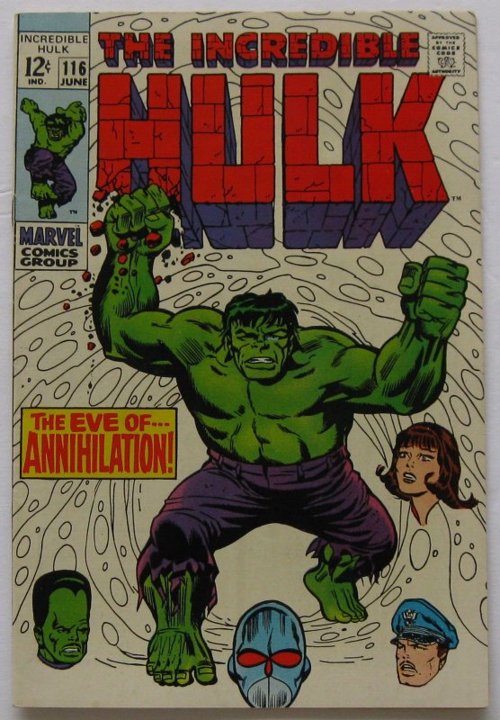 Incredible Hulk #116 (Jun 1969, Marvel), VFN condition (8.0), vs. the ...