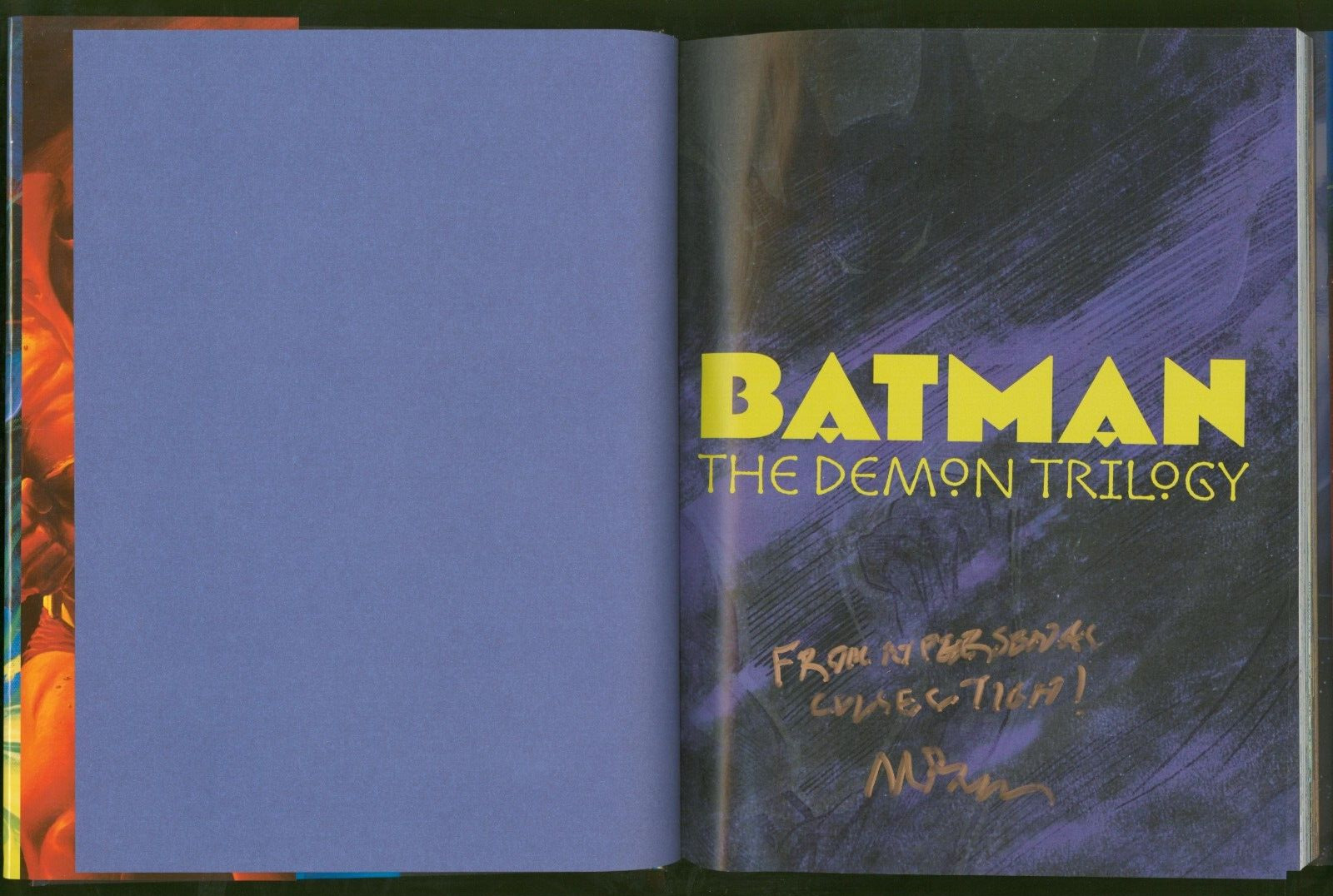 SIGNED Mike Barr Pedigree Copy Batman Demon Trilogy Hardcover Son Bride ...