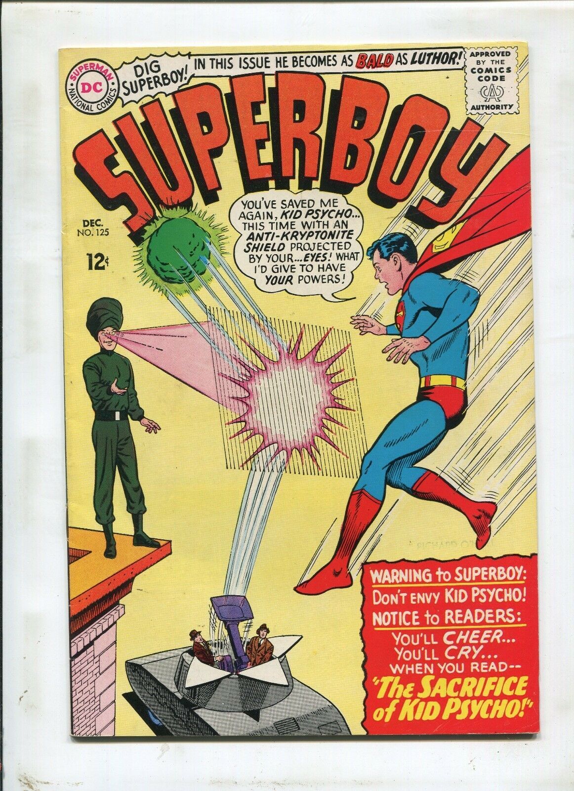 Superboy #125 ~ The Sacrifice Of Kid Psycho! ~ (Grade 7.5)WH | Comic ...