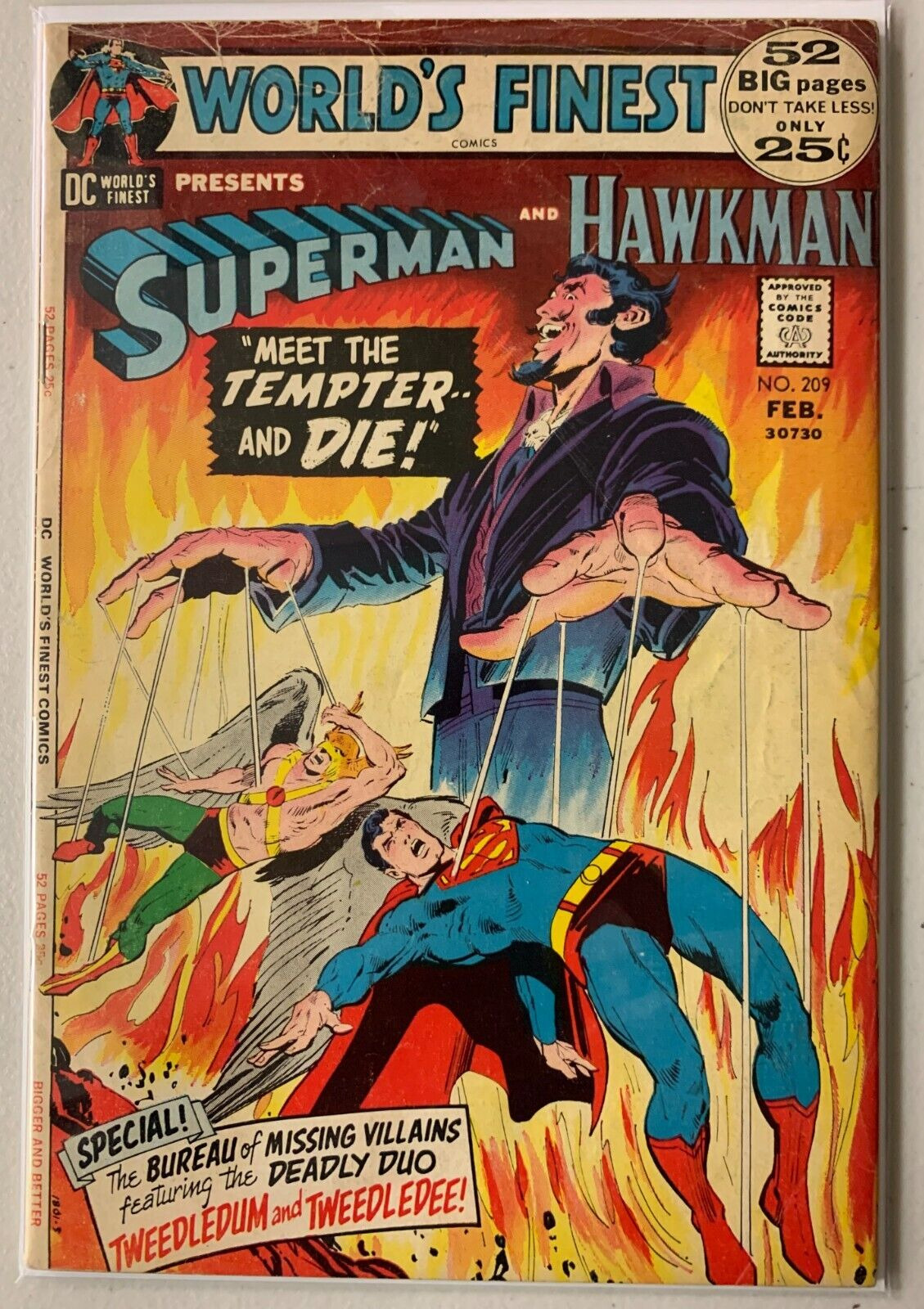 World's Finest #209 DC Superrman Hawkman appearance 4.0 VG (1972 ...