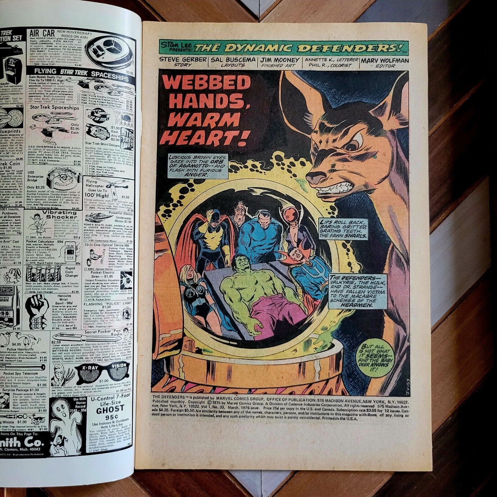 DEFENDERS #33 FN/VF (Marvel 1975) feat the "HAVOC of the HEADMEN ...