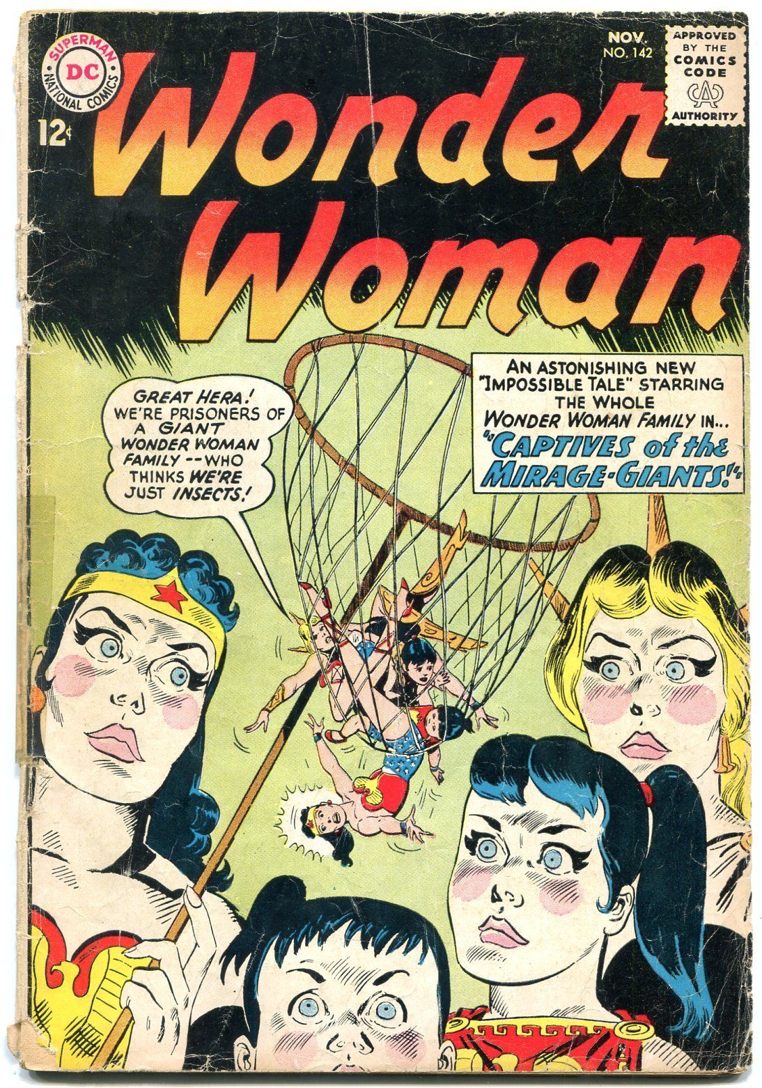 Wonder Woman #142 1963-Captive of the Mirage Giants-Dc Silver Age-Fr FR ...