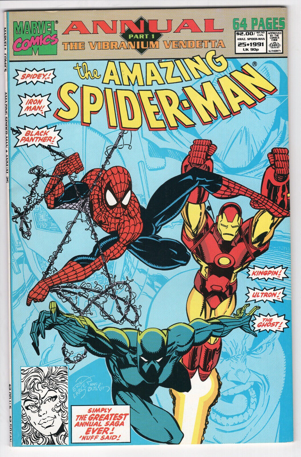 AMAZING SPIDER-MAN ANNUAL #25 - 6.0 - WP - Venom - Ditko Iron Man-Black ...