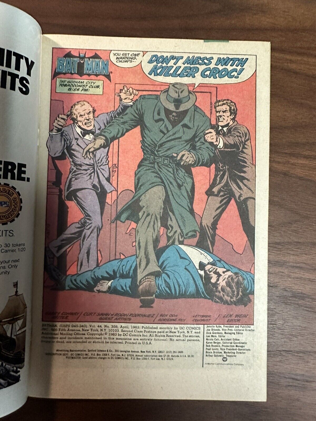 Batman #358 VF+ 1st Full Appearance of Killer Croc! (DC 1983) | Comic ...