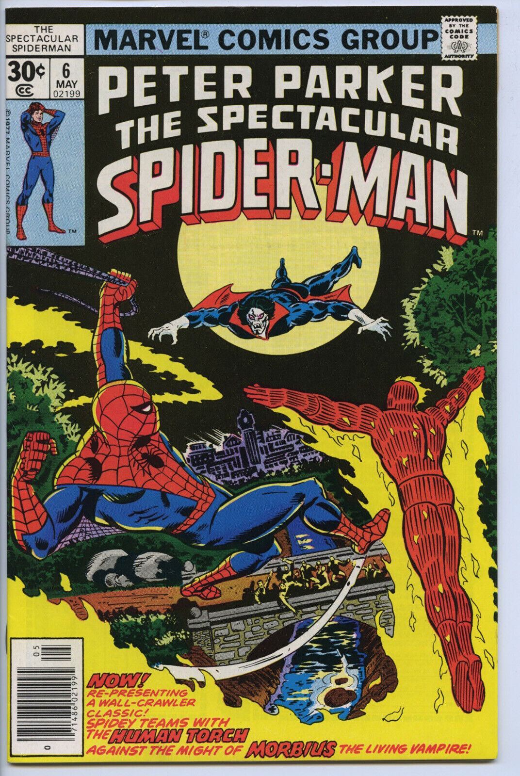 SPECTACULAR SPIDER-MAN #6 - 6.5, OW-W - Spider-Man/Human Torch vs ...