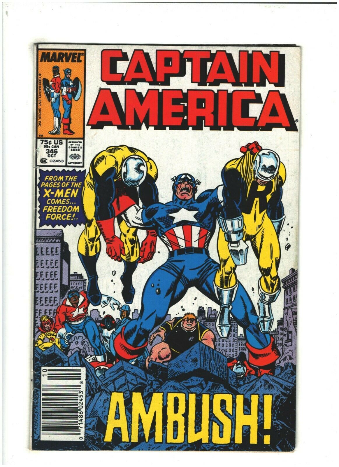 Captain America #346 VG 4.0 Newsstand Marvel Comics 1988 Freedom Force ...