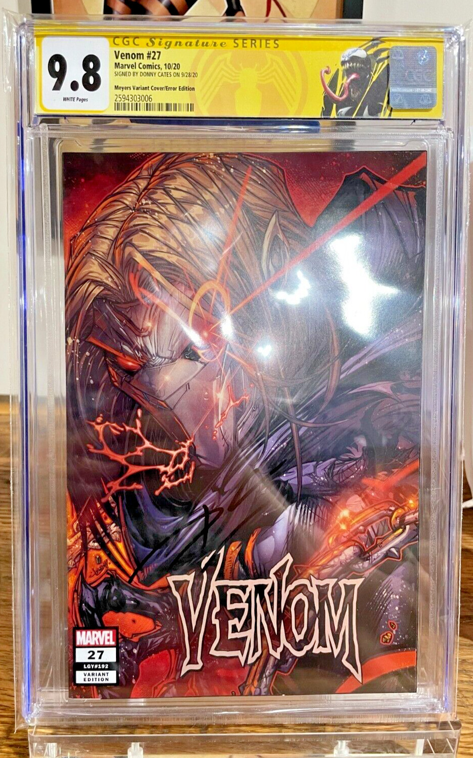 Venom #27 Double Cvr ERROR Signed Cates Custom Label CGC SS Signed 9.8 ...