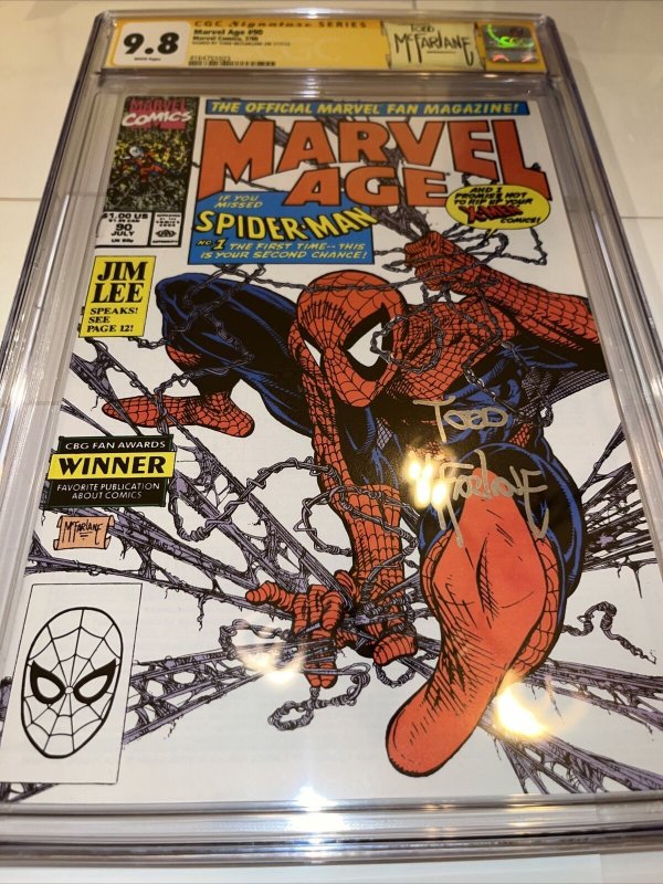 Marvel Age (1990) # 90 (CGC 9.8 WP SS) Signed Todd McFarlane | Comic ...