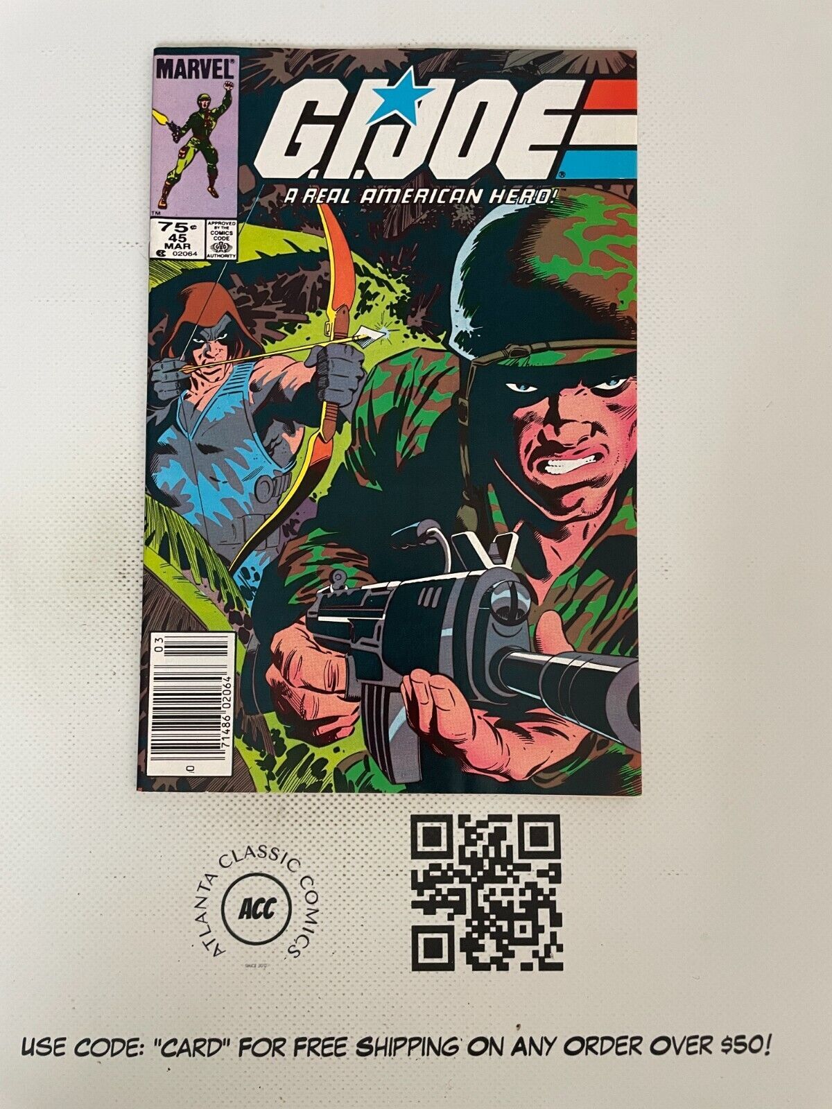 G.I. Joe # 45 VF-NM Marvel Comic Book Duke Snake Eyes Cobra Duke Shadow ...