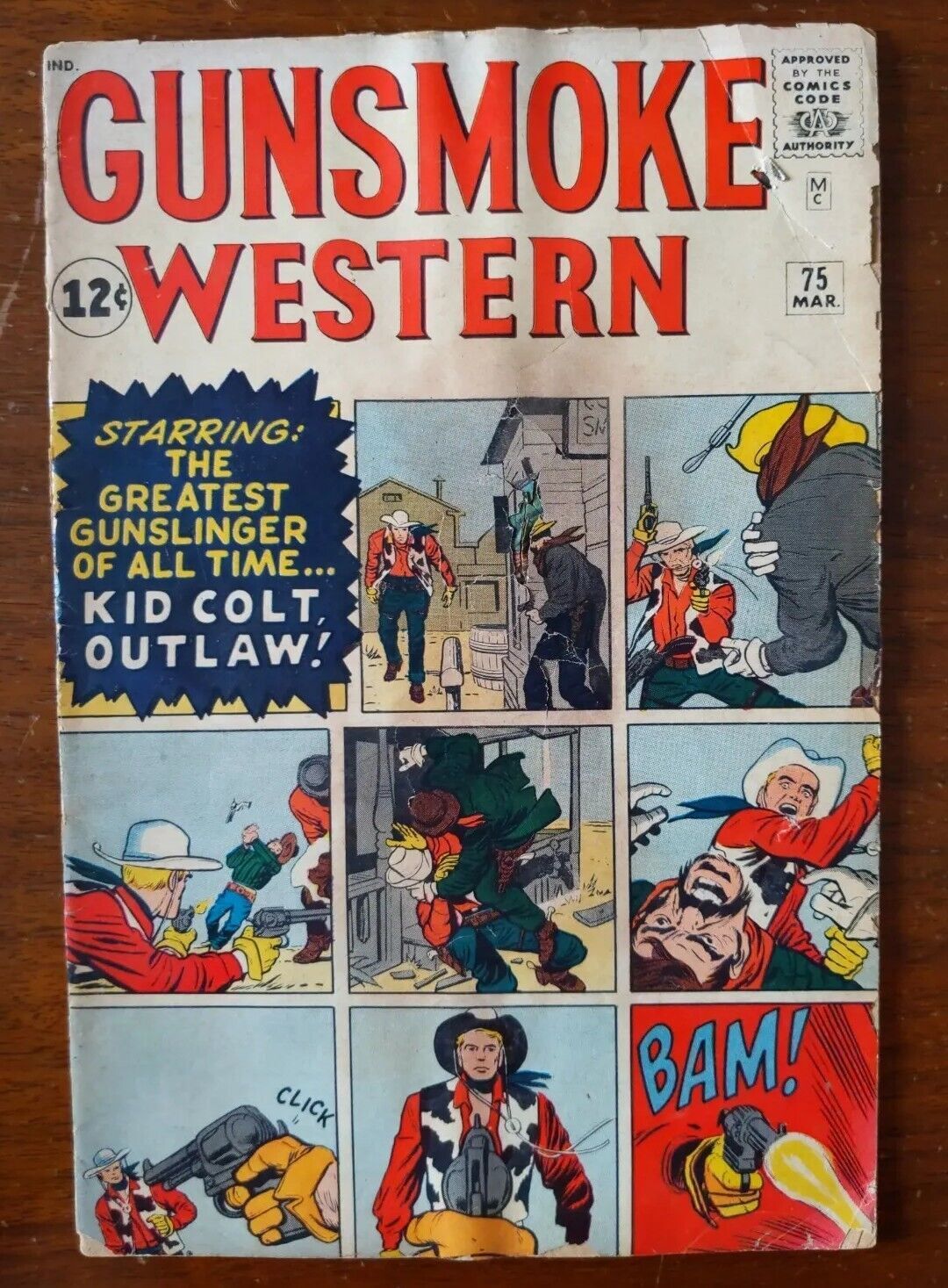 Gunsmoke Western #75 - Kid Colt Outlaw Gunfight Quick Draw Cover - 1963 ...