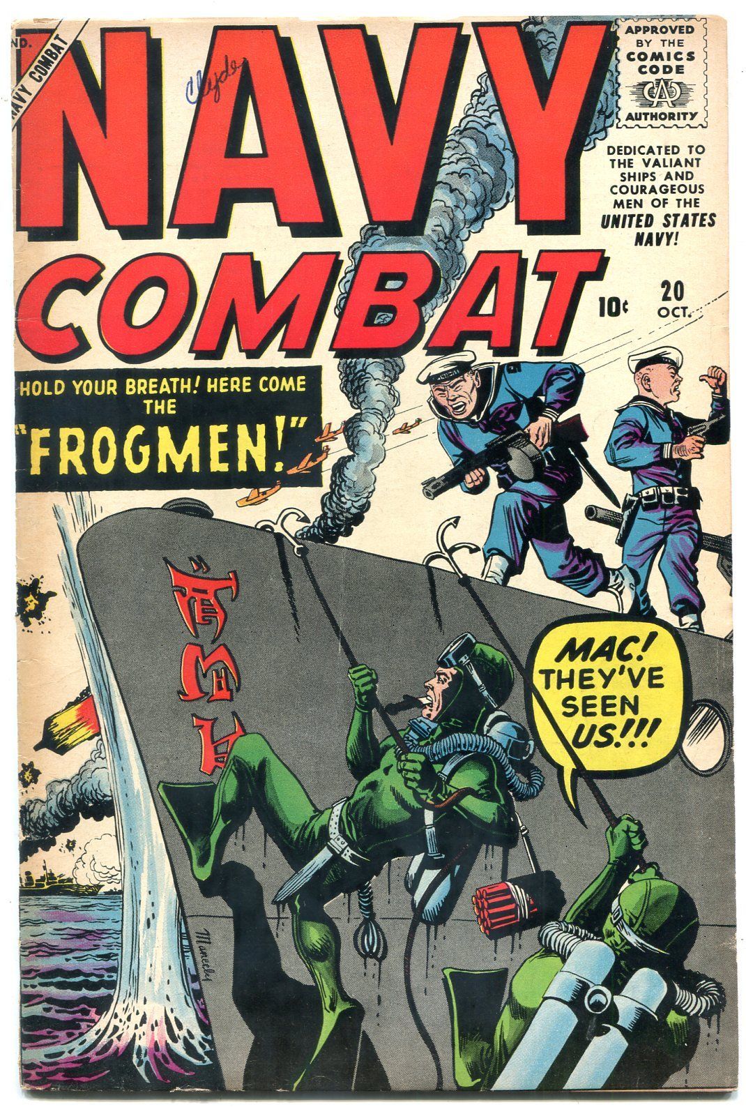 Navy Combat #20 1958- Atlas comics- Maneely cover- Frogmen VG | Comic ...