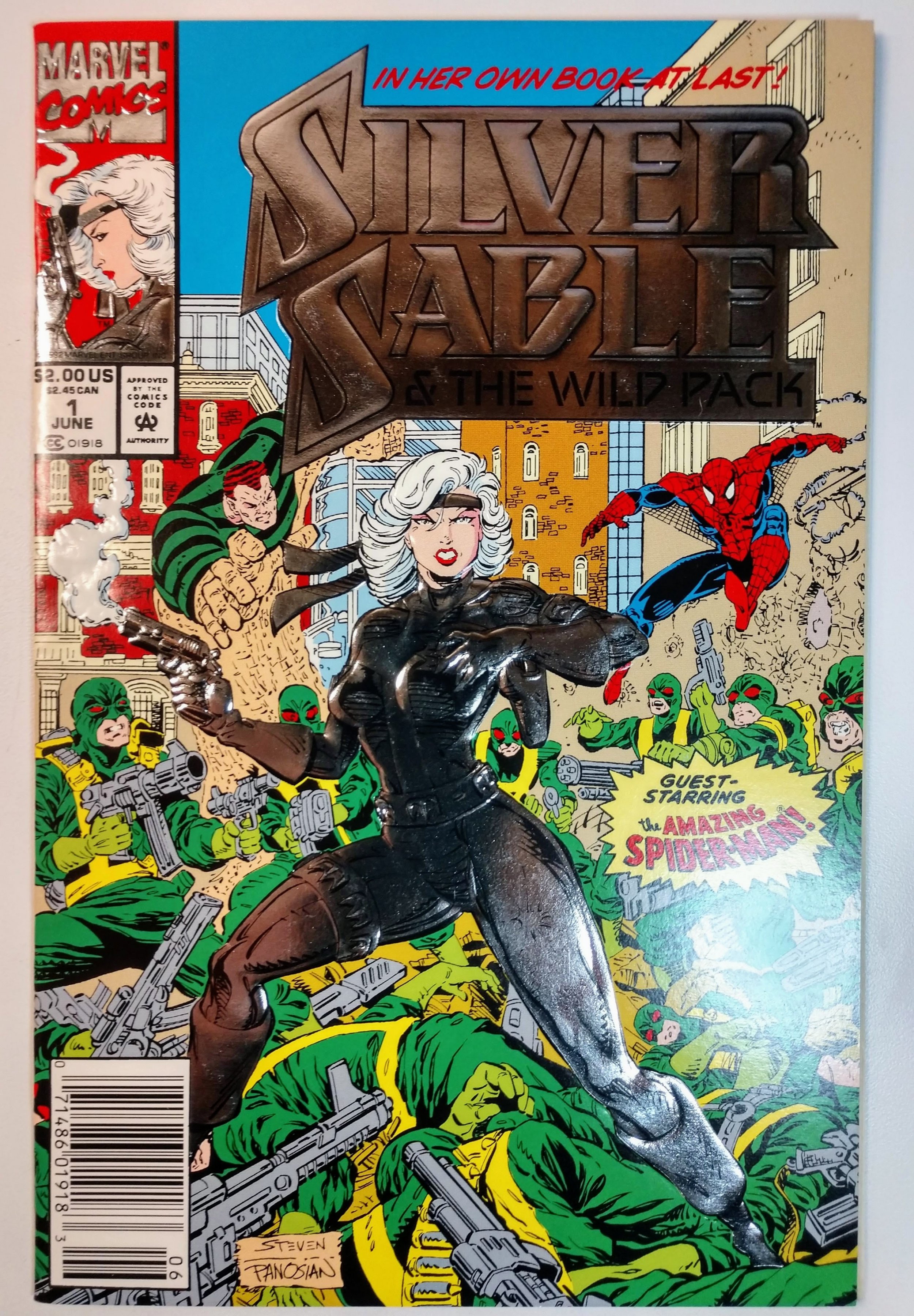 Silver Sable and the Wild Pack #1 (7.0, 1992) NEWSSTAND, 1st solo ...