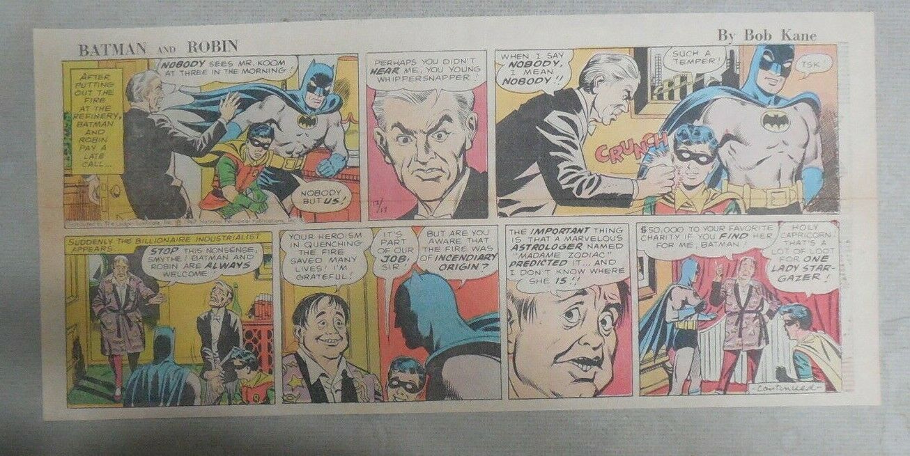 Batman Sunday by Bob Kane from 12/17/1967 Size: 7.5 x 15 inches | Comic ...