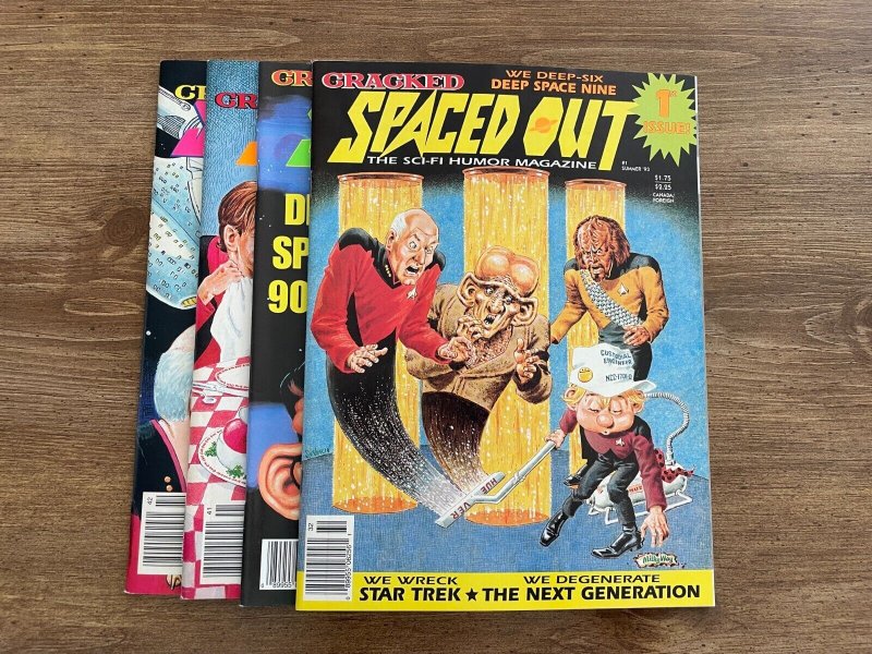 Lot Of 4 Cracked Spaced Out Sci-Fi Humor Magazines # 1 2 3 4 Star Trek ...
