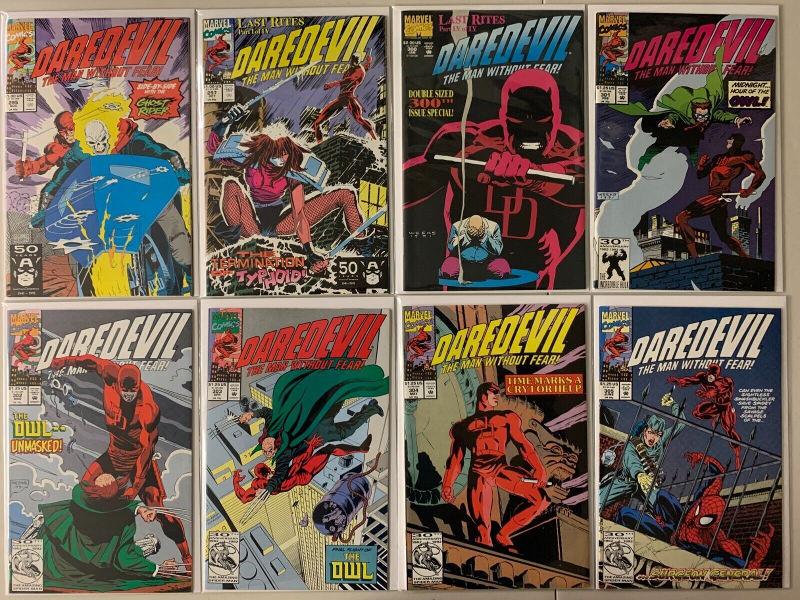 Daredevil 1st series comics lot #185-318 34 diff avg 6.0 (1982-93 ...