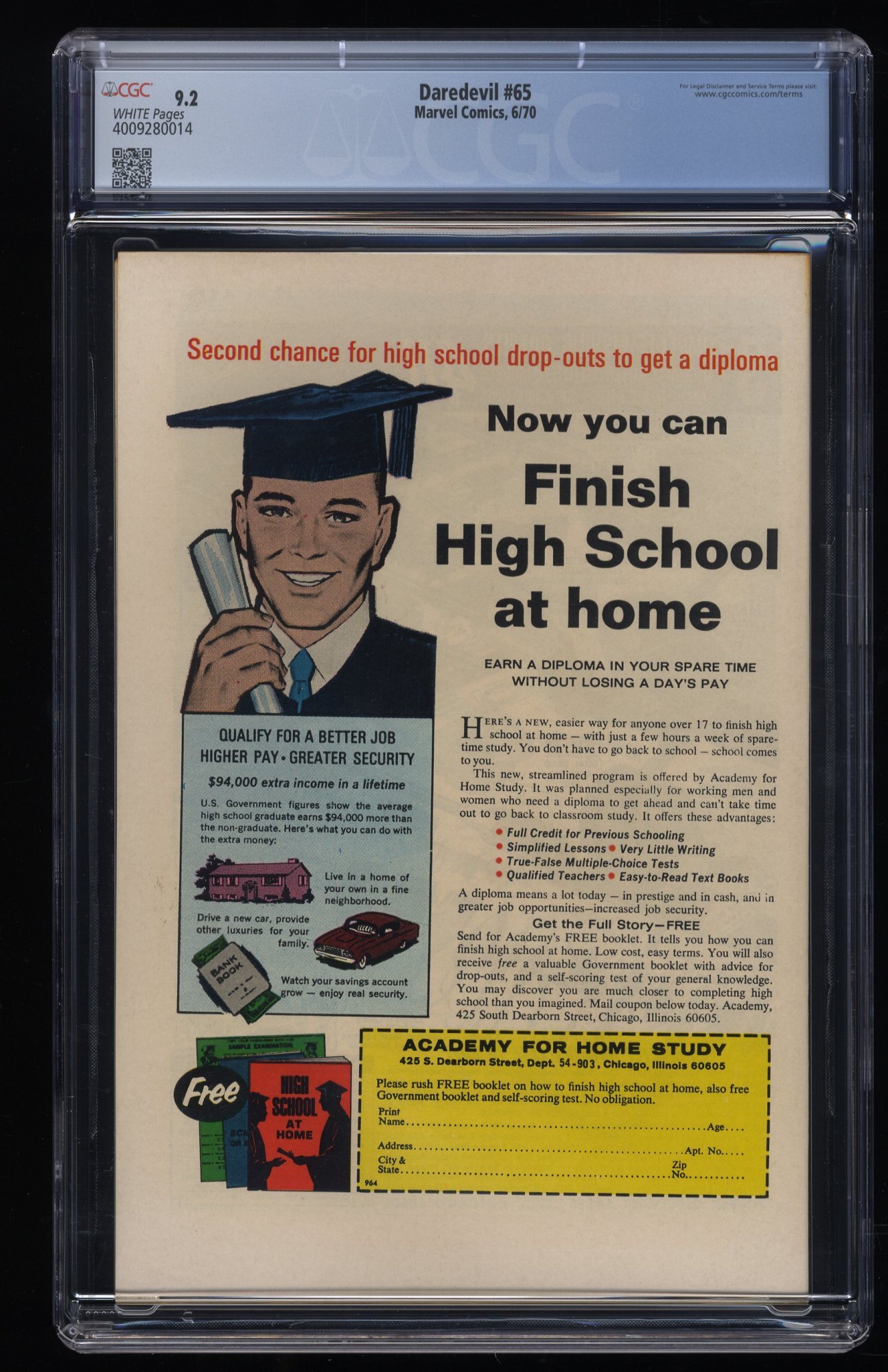 Daredevil #65 CGC NM- 9.2 White Pages 1st Appearance Brothers Brimstone ...