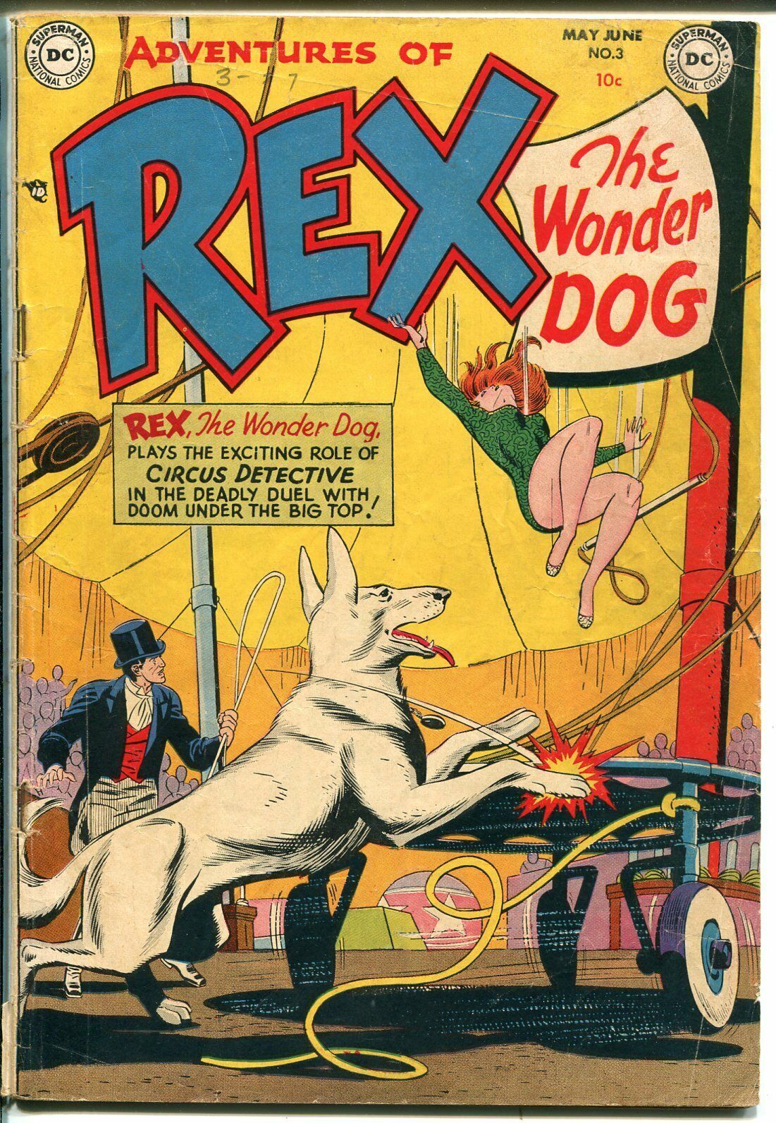 Adventures of Rex The Wonder Dog #3 1952-DC Comics-Alex Toth-circus-VG ...