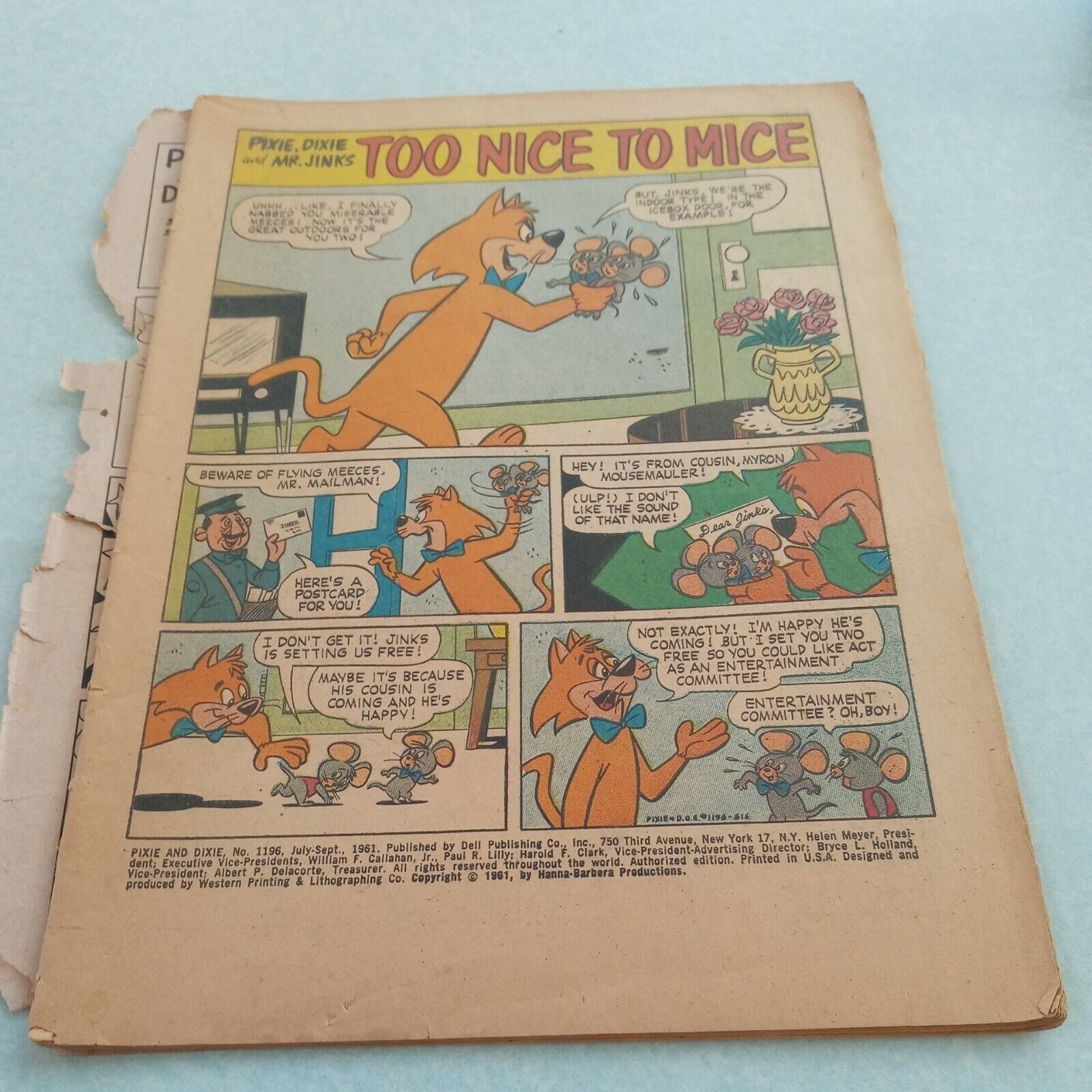 Pixie And Dixie And Mr. Jinks Dell Four Color #1196 September 1961 ...