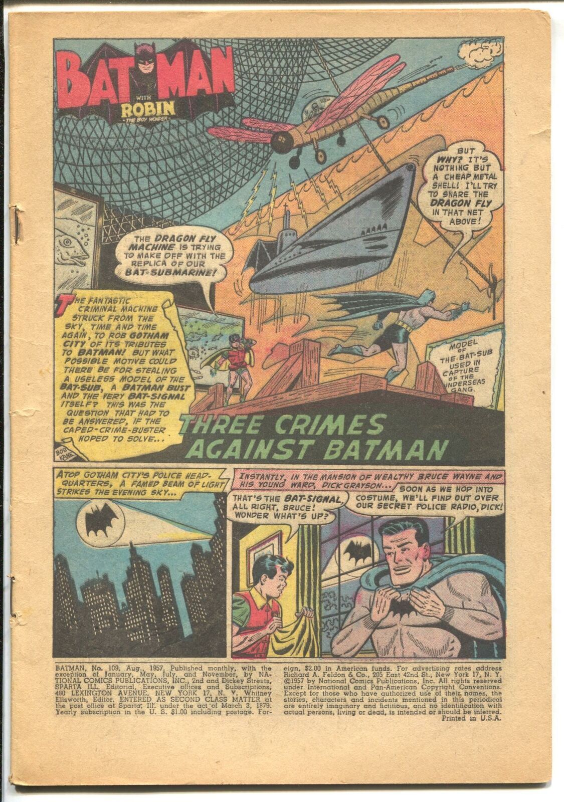 Batman #109 1957-DC-1001 Inventions of Batman-P | Comic Books - Silver ...