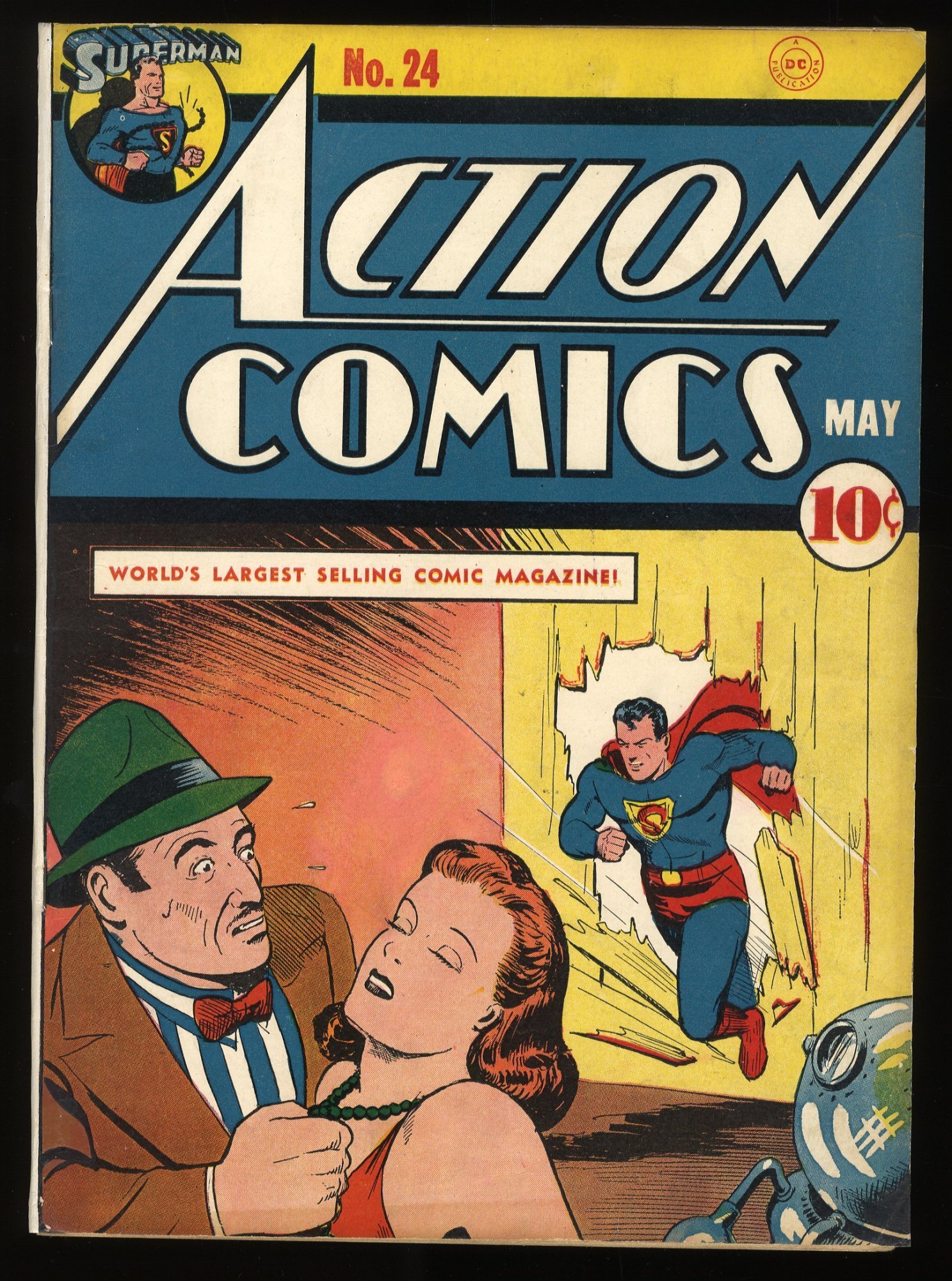 Action Comics #24 VF- 7.5 (Restored) Classic Early Superman! | Comic ...