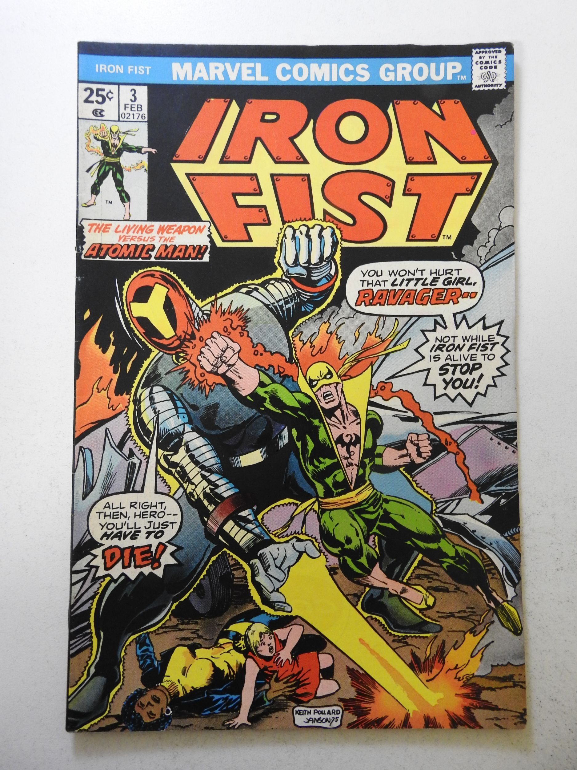 Iron Fist #3 (1976) FN Condition! MVS intact! moisture stains | Comic ...