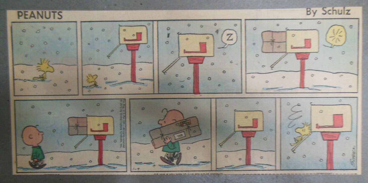 Peanuts Sunday Page by Charles Schulz from 1/9/1972 Size: ~7.5 x 15 ...