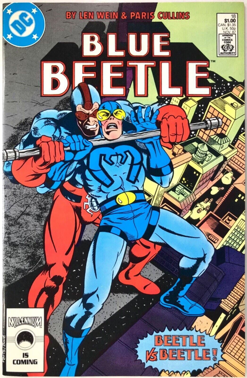 BLUE BEETLE Comic Issue 18 — Ted Kord $1 Cover — 1987 DC Universe VF+ ...
