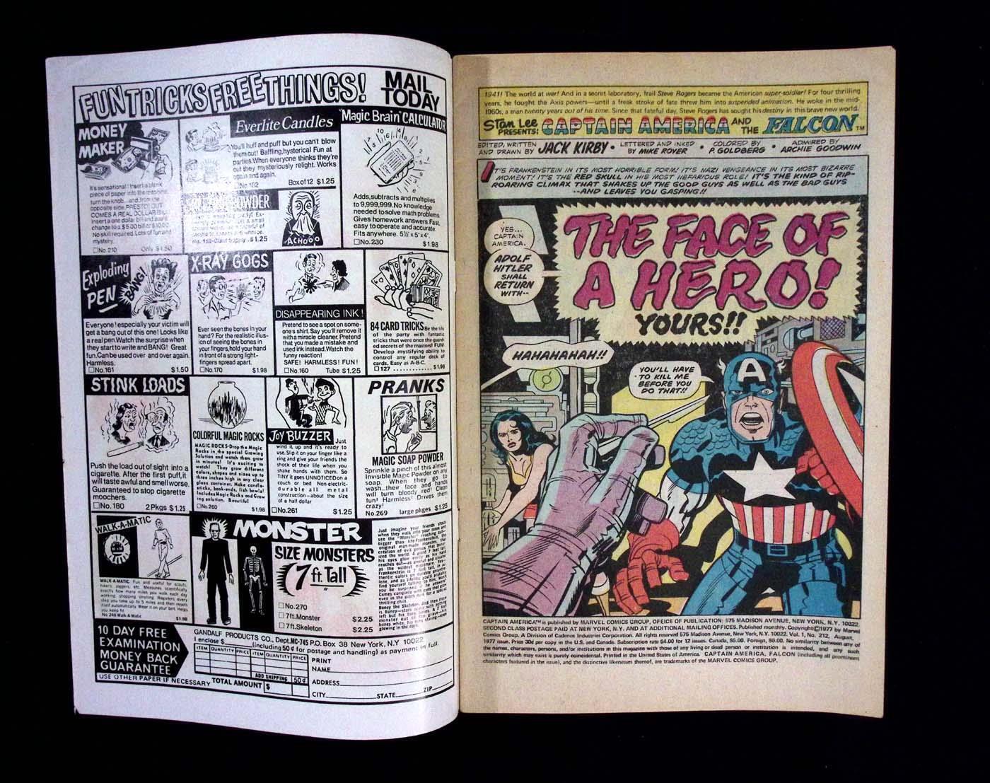 Marvel Captain America #212 bronze age 1977 comic book story & art by ...