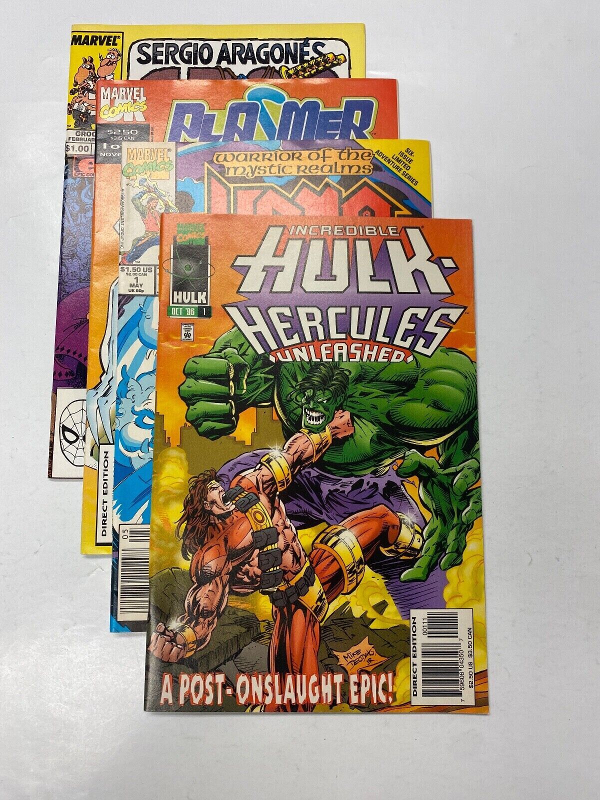 4 MARVEL comic book Groo #74 Plasmer #1 Hero #1 Hulk Hercules #1 10 ...