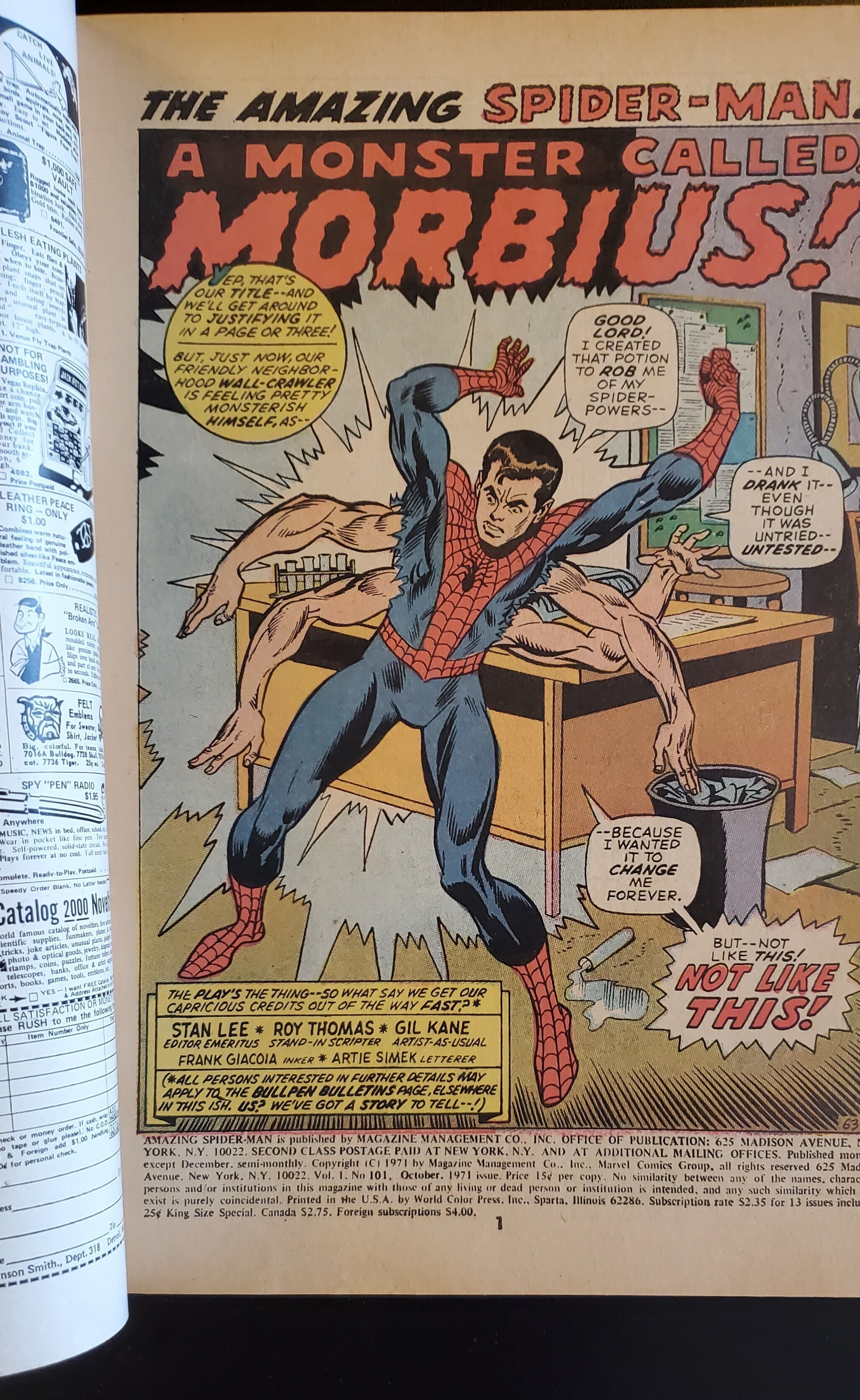 The Amazing Spider-Man #101 (1971) Key Issue | Comic Books - Bronze Age ...