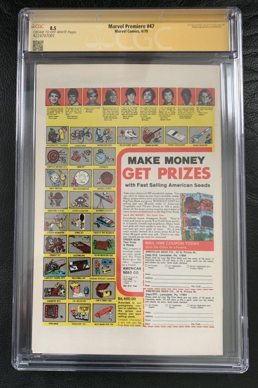 (1979) Marvel Premiere #47 CGC SS 8.5 Signed BOB Layton! 1st Scott Lang ...