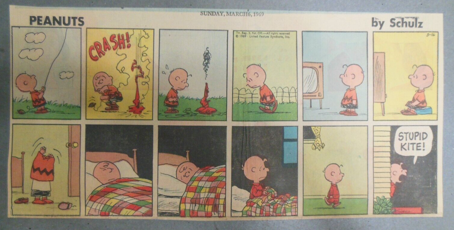 Peanuts Sunday Page by Charles Schulz from 3/16/1969 Size: ~7.5 x 15 ...
