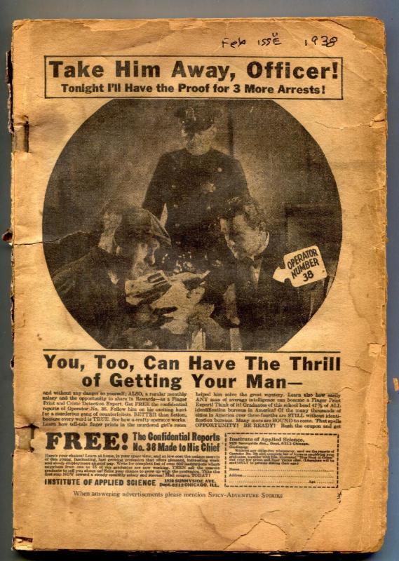 Spicy Adventure Stories Pulp February 1938- coverless bargain copy ...