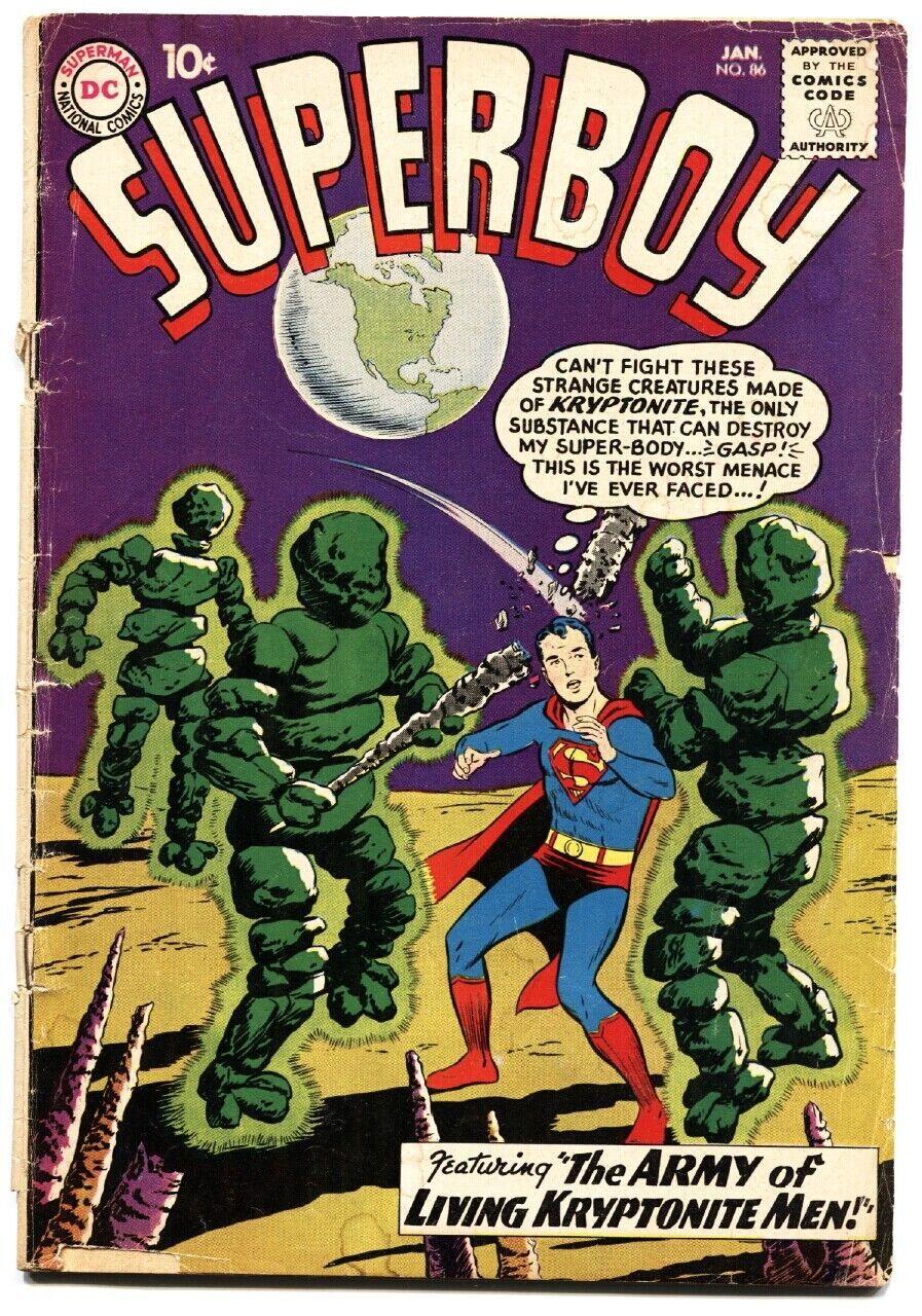 SUPERBOY #86-1961-kryptonite army-DC SILVER AGE-G/VG | Comic Books ...