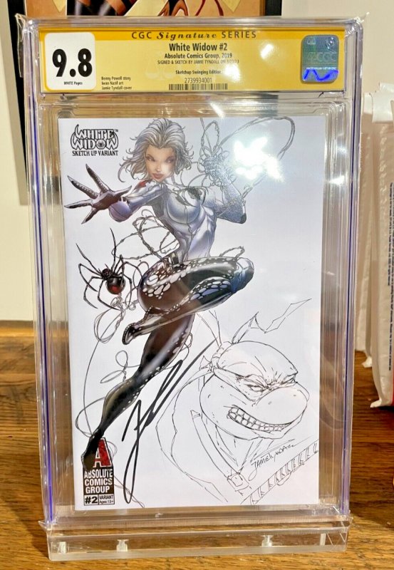 White Widow #2 Sketchup Edition TMNT Sketch Signed Jamie Tyndall CGC SS ...