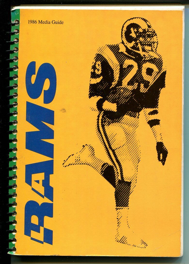 Los Angeles Rams NFL Football Media Guide 1986-history-team & player ...