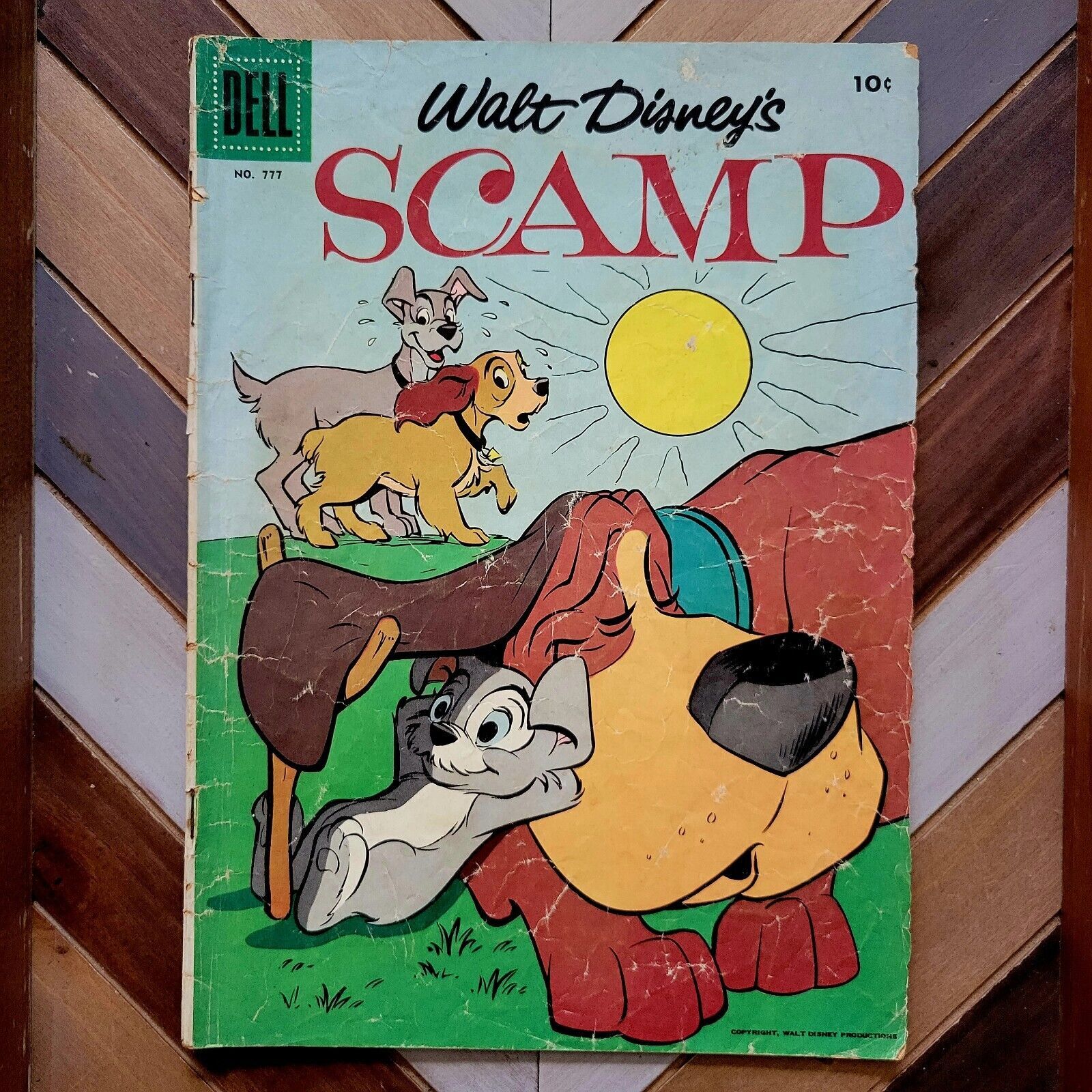 FOUR COLOR #777 GD/VG (Dell 1957) Walt Disney's "SCAMP" Lady & The ...
