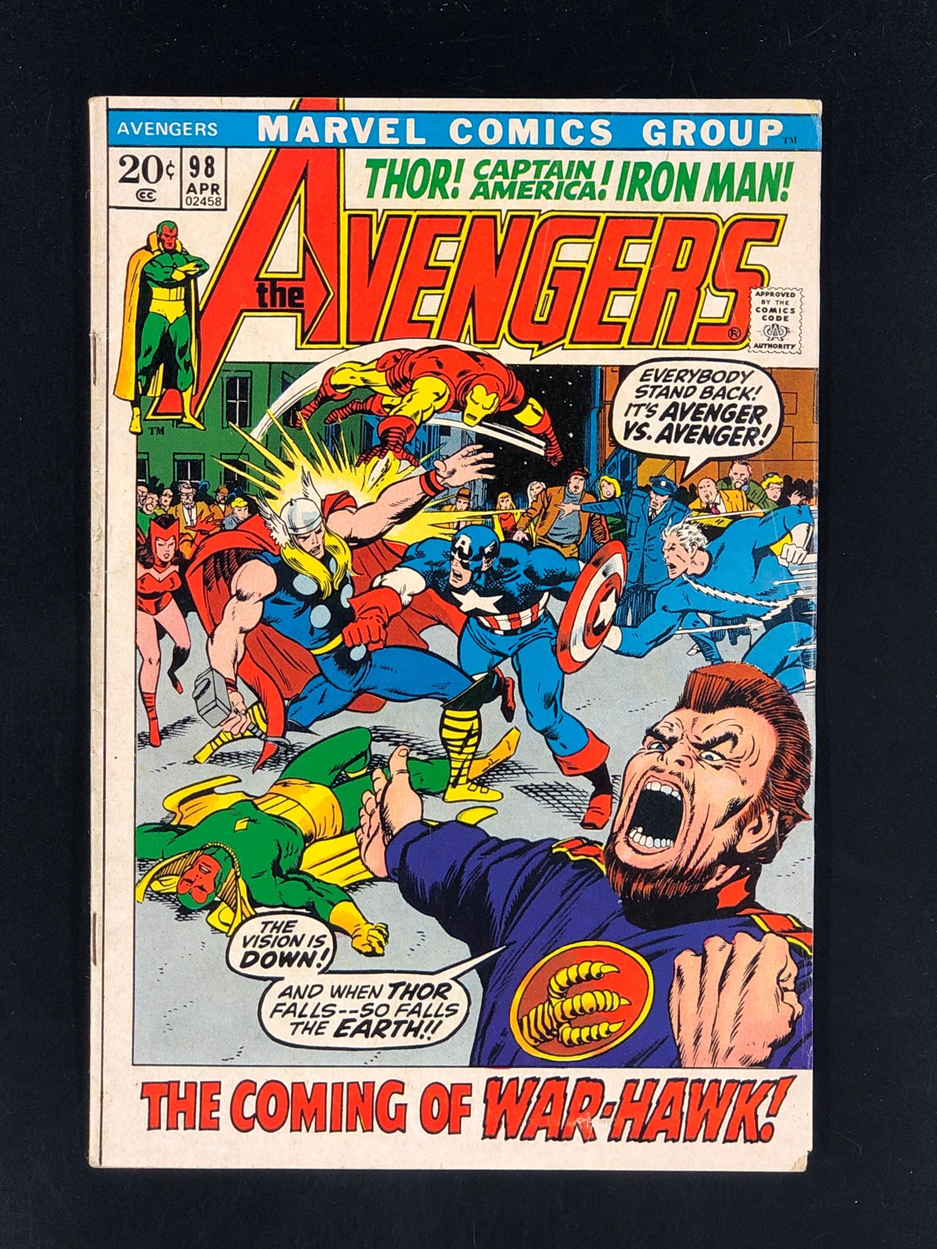 The Avengers #98 (1972) VG Clint Barton reverts from Goliath back to ...