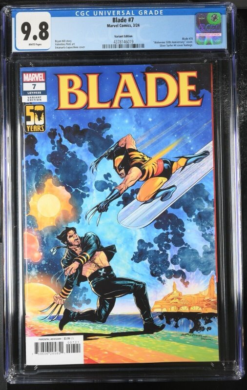 Blade #7 CGC 9.8 Wolverine 50th Silver Surfer 4 1969 Homage Cover ...