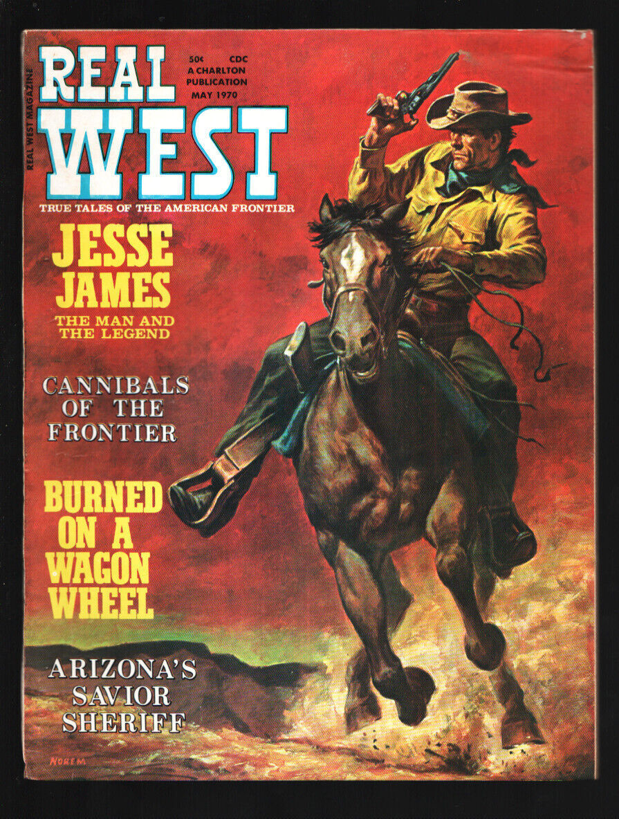 Real West 5/1970-Charlton-Earl Norem gunman cover art-Jesse James-The ...