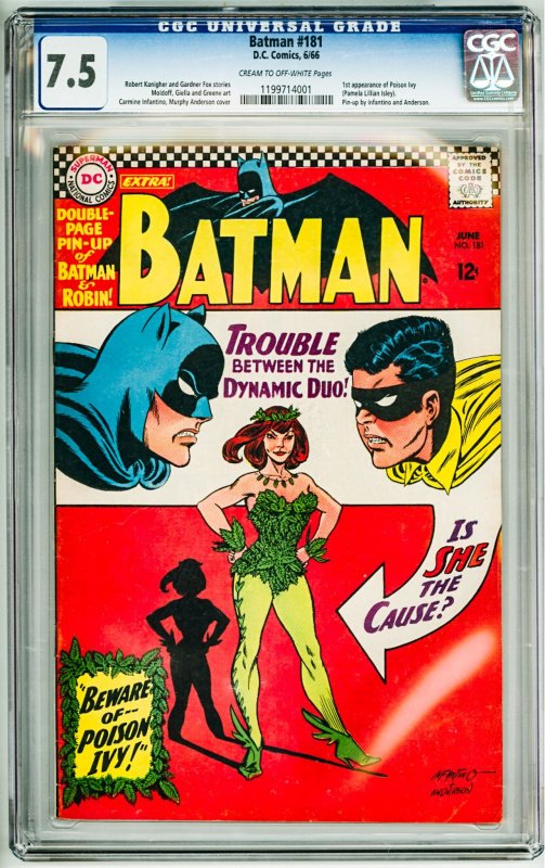Batman #181 (1966) CGC 7.5! 1st Appearance of Poison Ivy! | Comic Books ...